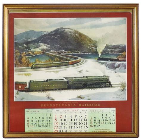Railroad Calendar Pennsylvania Railroad C1950 Exc