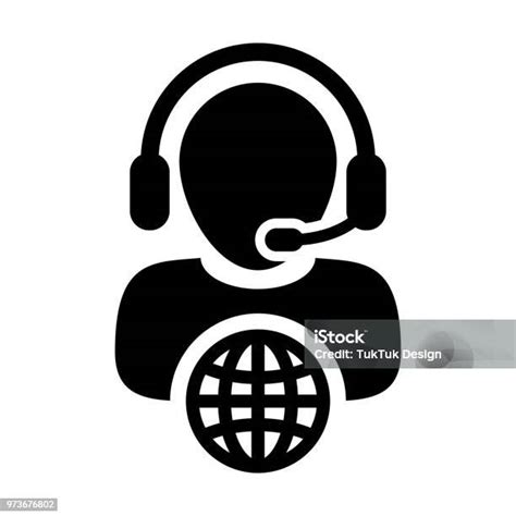 남성 고객 서비스 아이콘 벡터 콜 센터 사람 Profiel 기호 문자 모양 그림에 인터넷 네트워크 온라인 지원 위한 헤드셋 It 지원에 대한 스톡 벡터 아트 및 기타 이미지