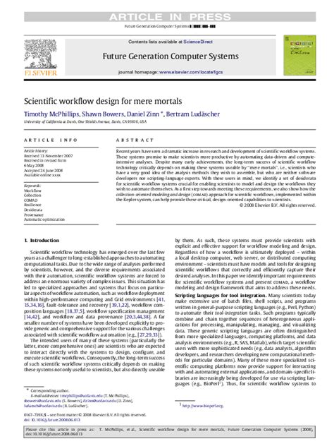 Pdf Scientific Workflow Design For Mere Mortals Bertram Ludaescher