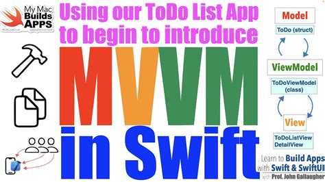 Ch 56 A First Look At Mvvm In Swiftui Part Of The Todo List App Tutorial Youtube