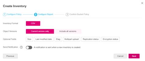 Configure A Bucket Inventory Object Storage Service User Guide