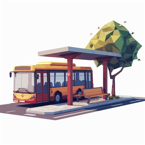 Vectorisometricbusstopconceptobjectsset Vetor Premium