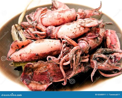 Boiled Squid With Lemon Grass Stock Image Image Of Boiled Lemon