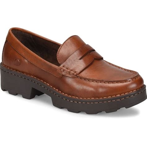 Born Womens Carrera Penny Loafer Brown Full Grain Leather Br0041706 75