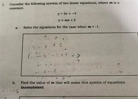 Solved Consider The Following System Of Two Linear Chegg