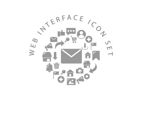 Web Interface Icon Set Design On White Background 10723664 Vector Art