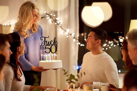 Fuck I M 50 Cake Topper Black Gold Glitter Happy 50th Birthday Cake Topper 50 Cake Topper Hello