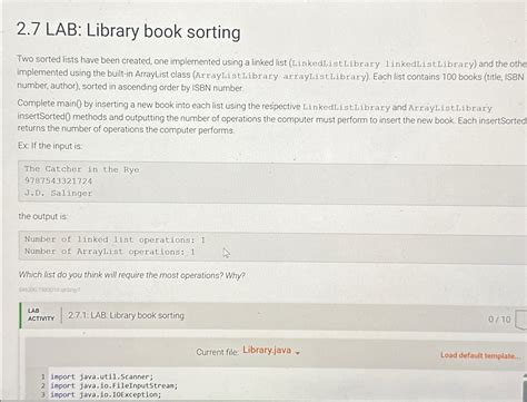 Solved 27 ﻿lab Library Book Sortingtwo Sorted Lists Have
