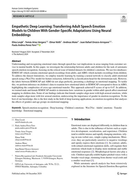 Empathetic Deep Learning Transferring Adult Speech Emotion Models To