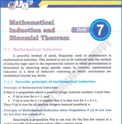 Adamjee Coaching Mathematical Induction And Binomial Theorem Unit 7 Maths Class 11th Text Book