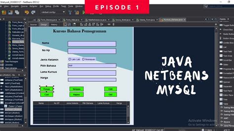 Crud Java Netbeans Mysql Sederhana Form Pendaftaran Kursus Youtube