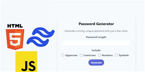 Secure Password Generator With Html Css And Javascript Dev Community