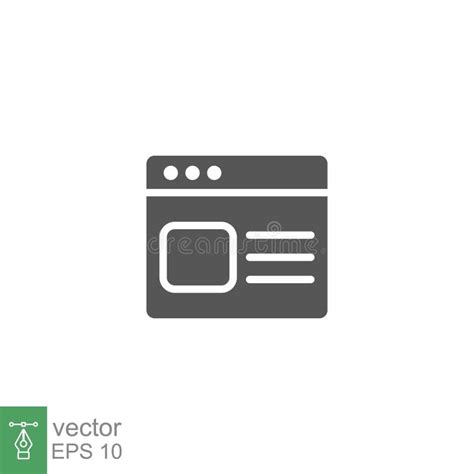 Web Window Icon Solid Internet Browser Web Page Outline Stock Vector Illustration Of Mobile