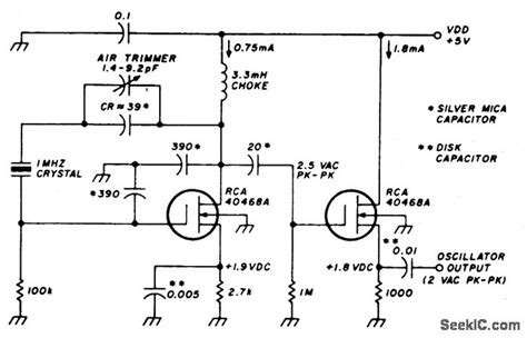1 Mhz Fet Crystal Oscillator Oscillator Circuit Signal Processing Circuit Diagram