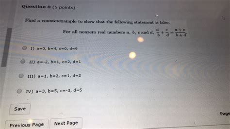 Solved Question A Points Find A Counterexample To Show Chegg
