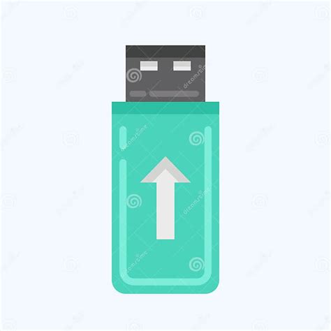 Icon Flashdisk Suitable For Computer Components Symbol Flat Style Simple Design Editable