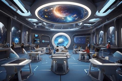 Premium Photo Future Classroom Odyssey Immersive Learning Experience