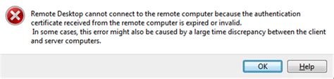 Remote Desktop Certificate Expired