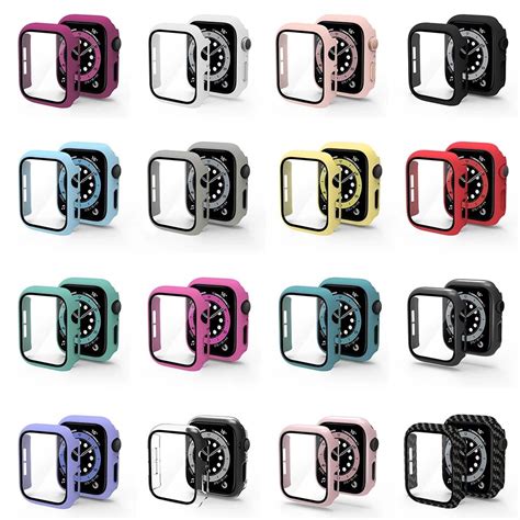 Стекло + чехол для Apple Watch, чехол серии 44/40/41/45/42/38 мм ...