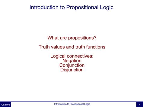 Introduction To Propositional Logic