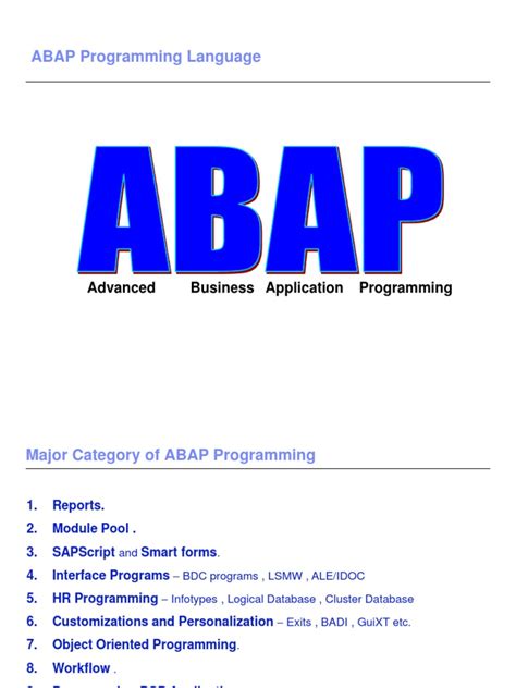 Abap Programming Language Pdf Subroutine Software Engineering