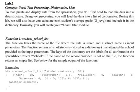 Solved Lab 3 Concepts Used Text Processing Dictionarie