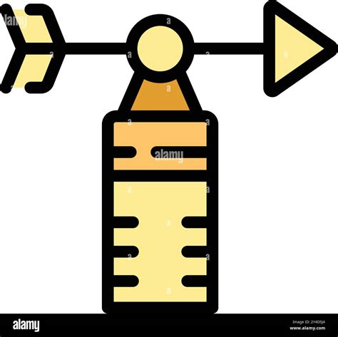 Simple Icon Of A Weather Vane Measuring Wind Speed And Indicating Wind Direction Stock Vector