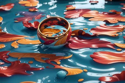 Premium Photo Patterns Of Paint On The Water Background Photo