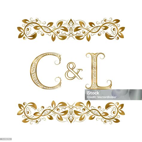 สัญลักษณ์ชื่อย่อวินเทจ C และ L ตัวอักษรล้อมรอบด้วยองค์ประกอบประดับ งาน