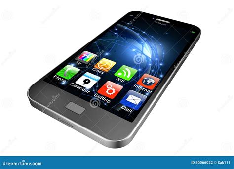 Mobile Phone With Apps On White Background Cell Phone Illustration Stock Illustration