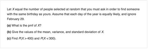 solved let x equal the number of people selected at random