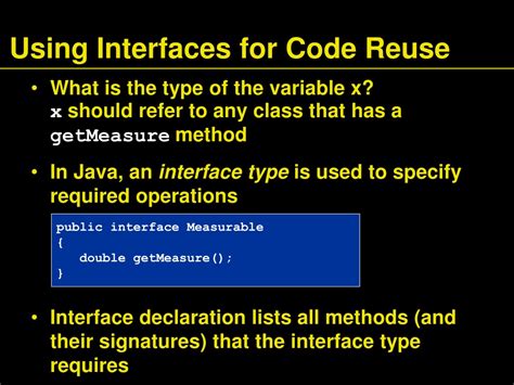 Ppt Utilizing Interfaces For Code Reuse In Java Programming Powerpoint Presentation Id9393654