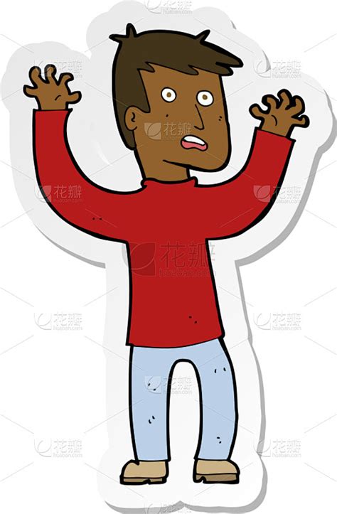 男人标签卡通恐惧男孩传统图像艺术性格绘制