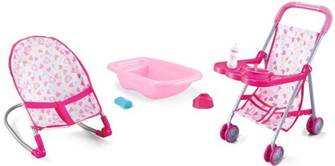 Игрален комплект Raya Toys Количка вана и шезлонг за кукла Отлична