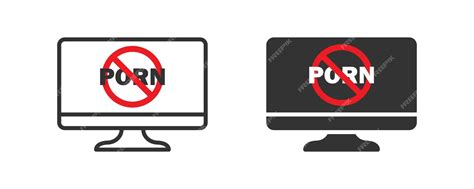 Нет значка порно на экране рабочего стола компьютера Премиум векторы