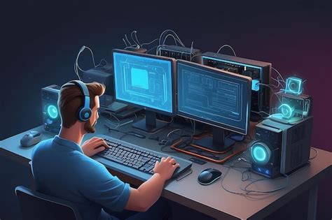 Premium Photo Computer Troubleshooting Concept Illustration