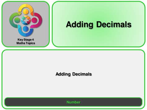 Adding Decimals Ks4 Teaching Resources