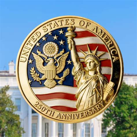 250th Anniversary United States Of America Commemorative 3d Art Coin