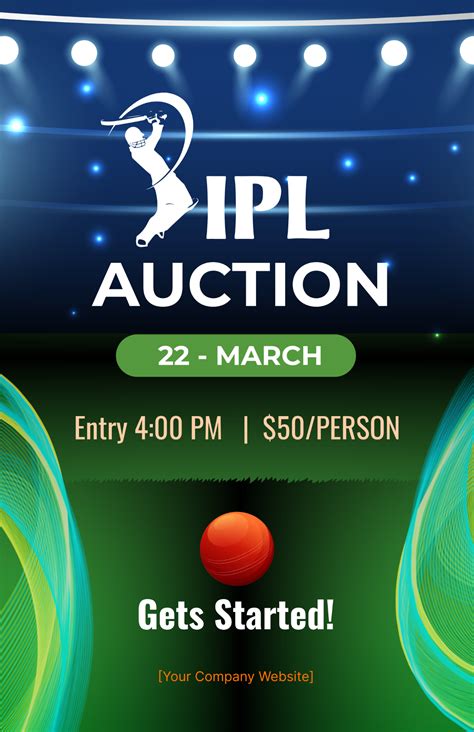 Free Ipl Auction Poster Template To Edit Online