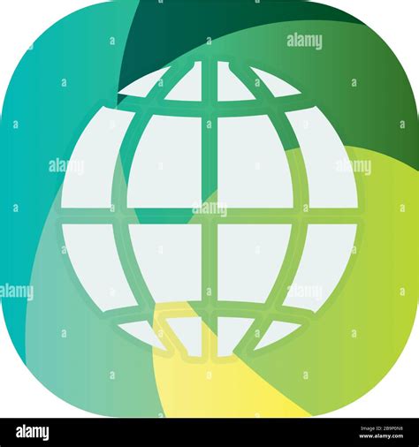 Global Sphere Block Flat Style Icon Design Communication Internet