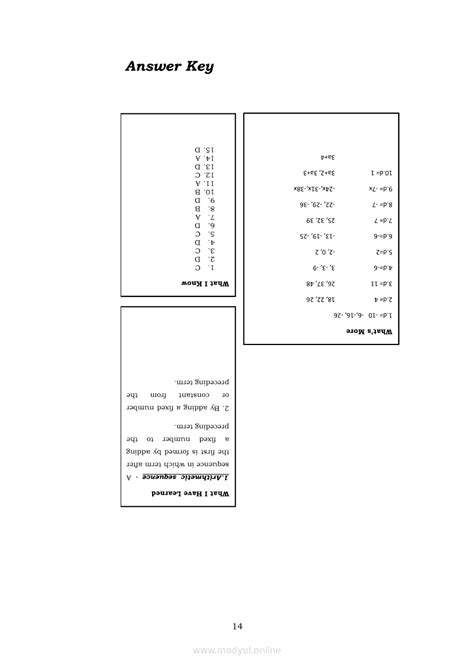 Math 10 Module 2 Illustrating An Arithmetic Sequence Grade 10 Modules