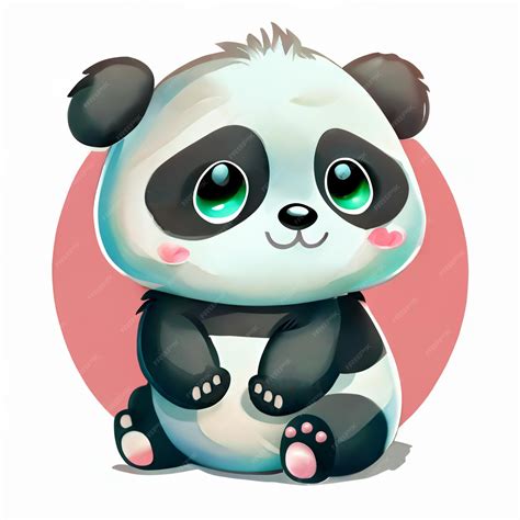 Premium Photo Horizontal Shot Of A Cute Panda Icon Logo 3d Illustrated