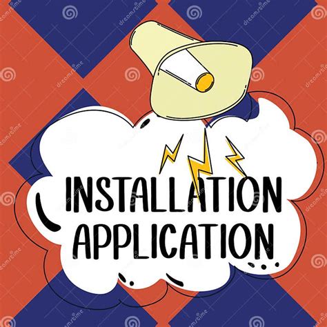 Sign Displaying Installation Application Word For The Act Of Replacing An Older Version Of The