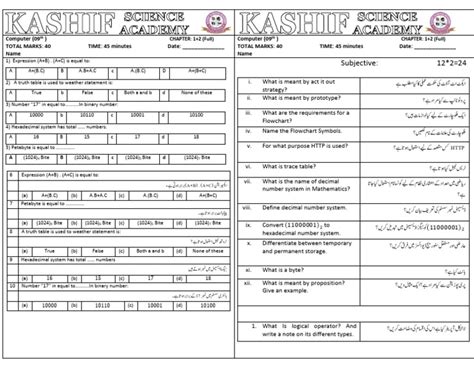 Computer Chap 12 Full 09th Class Pdf Byte Arithmetic