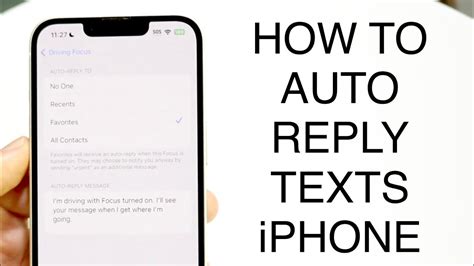 How To Auto Reply To Texts On Iphone 2023 Youtube