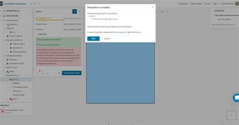 Error Message Project Support Simscale Cae Forum
