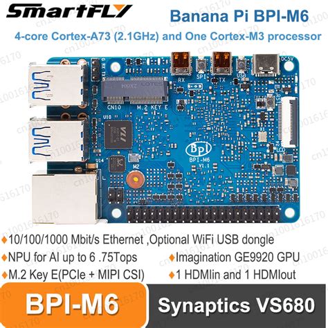 Banana Pi Bpi M6 Synaptics Video Smart Vs680 1 Gb Ethernet 4gb Lpddr4 16gb Emmc Npu