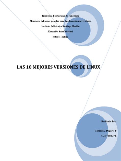 10 Mejores Distribuciones Linux Gabriel Dugarte Pdf Distribución De Linux Ciencias De La