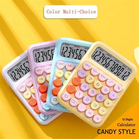 Digits Candy Style Of Calculator Large Display Mechanical Round Button Kalkulator Babe