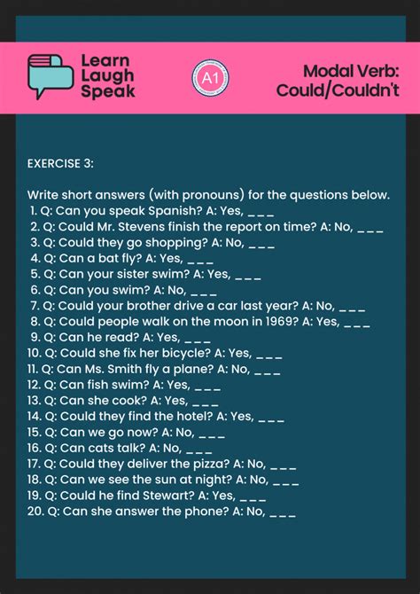 How To Use Modal Verbs In English Level A1 Learn Laugh Speak